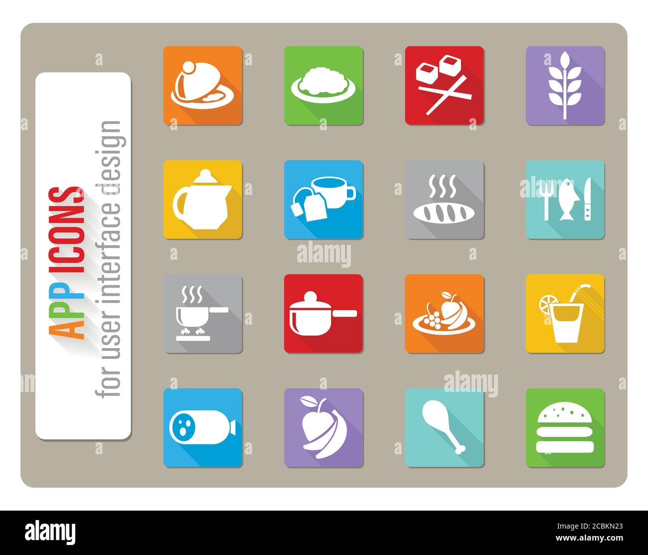 food and kitchen icon set Stock Vector Image & Art - Alamy