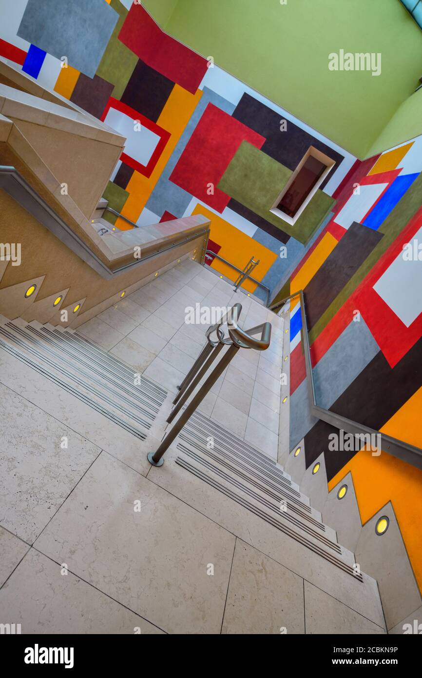 England, London, Tate Britain, The Manton Staircase featuring artwork ...