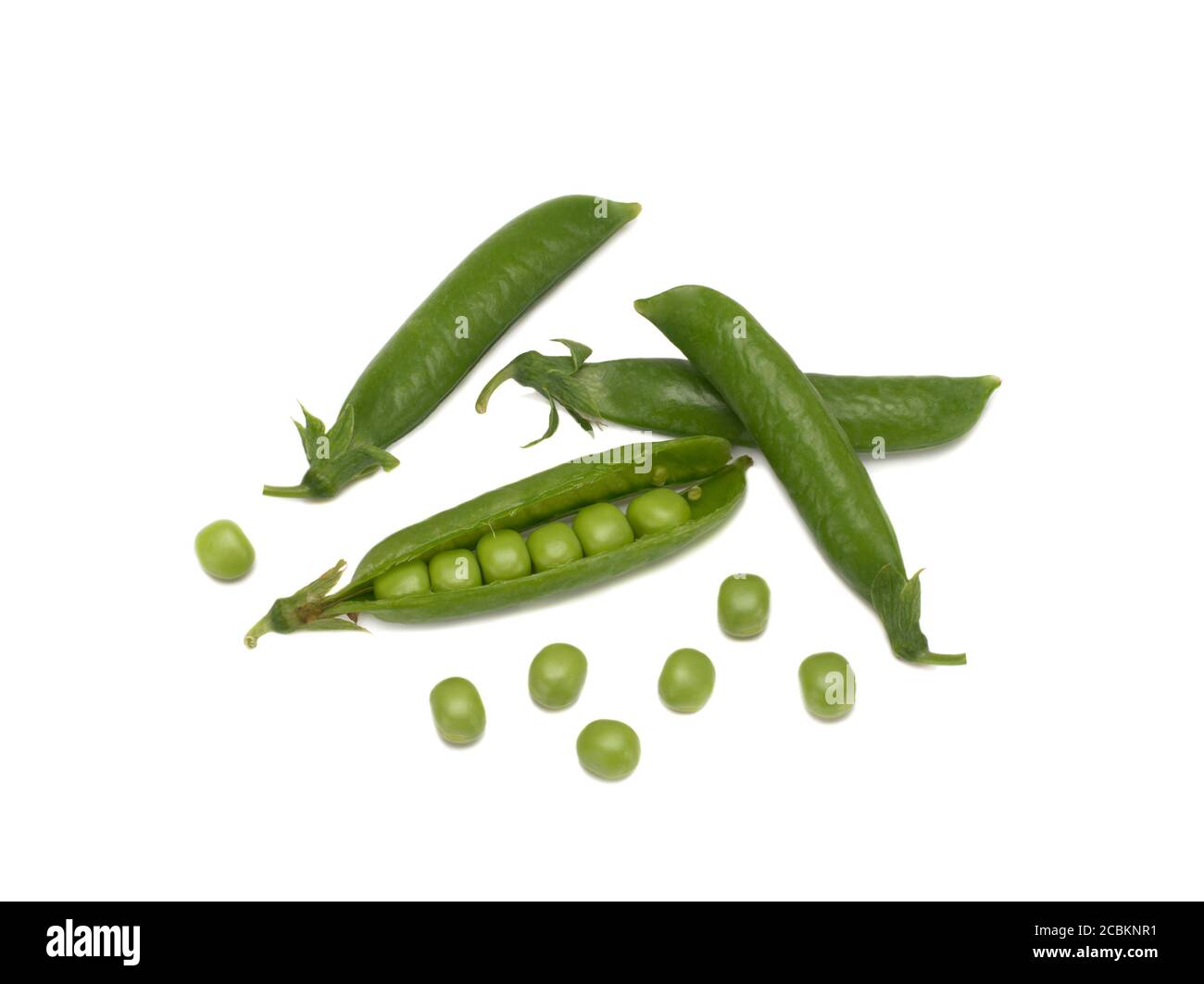 Fresh peas isolated on white background Stock Photo - Alamy