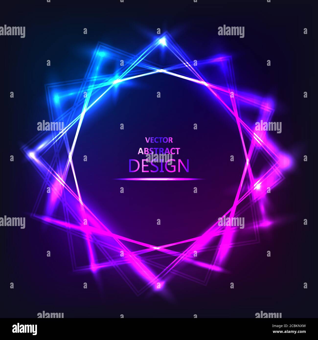 The shining neon banner. Multi-colored bright framework. Design element ...
