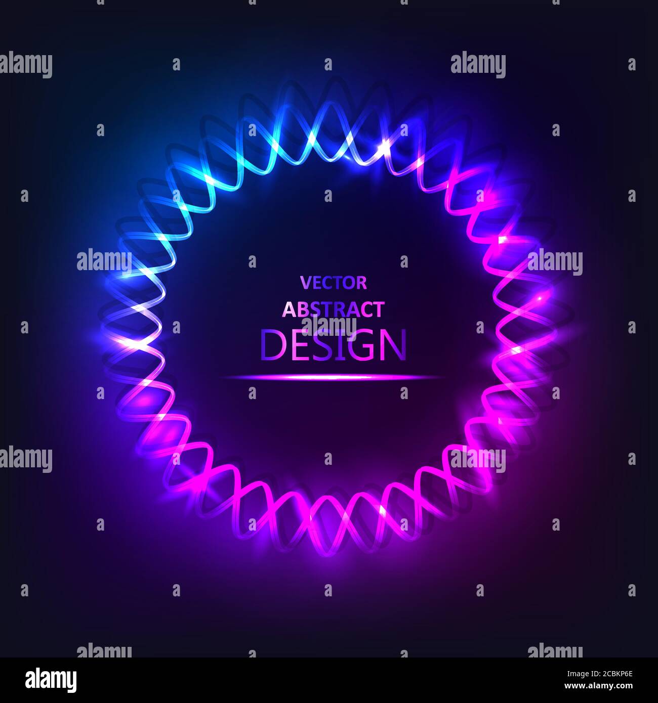 The sparkling neon banner.A glowing spiral. Multi-colored bright ...