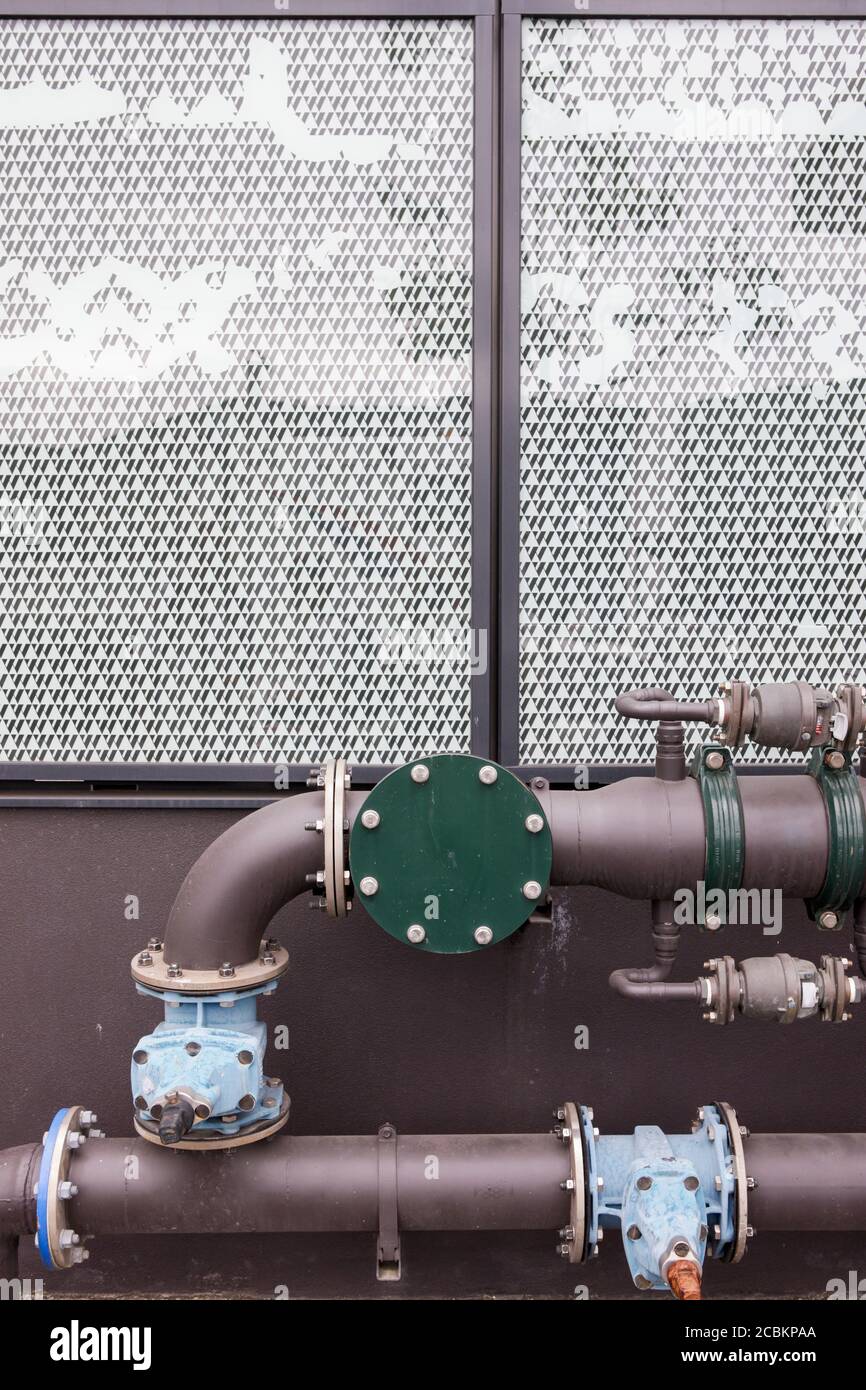 Industrial metallic gas tubes at outdoors Stock Photo - Alamy