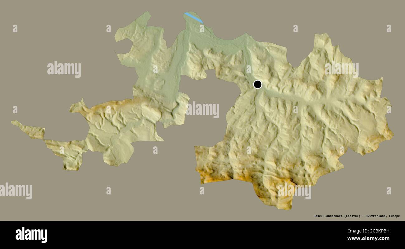 Shape of Basel-Landschaft, canton of Switzerland, with its capital ...