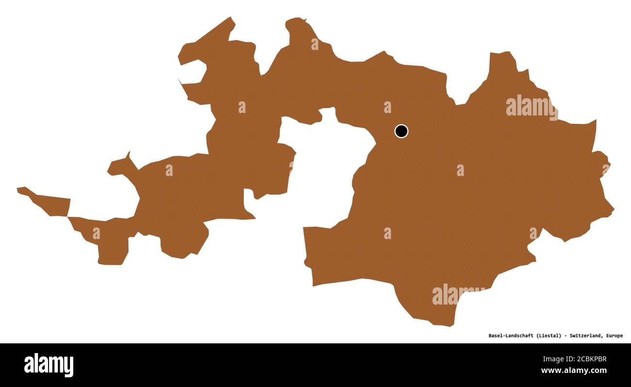 Shape of Basel-Landschaft, canton of Switzerland, with its capital ...