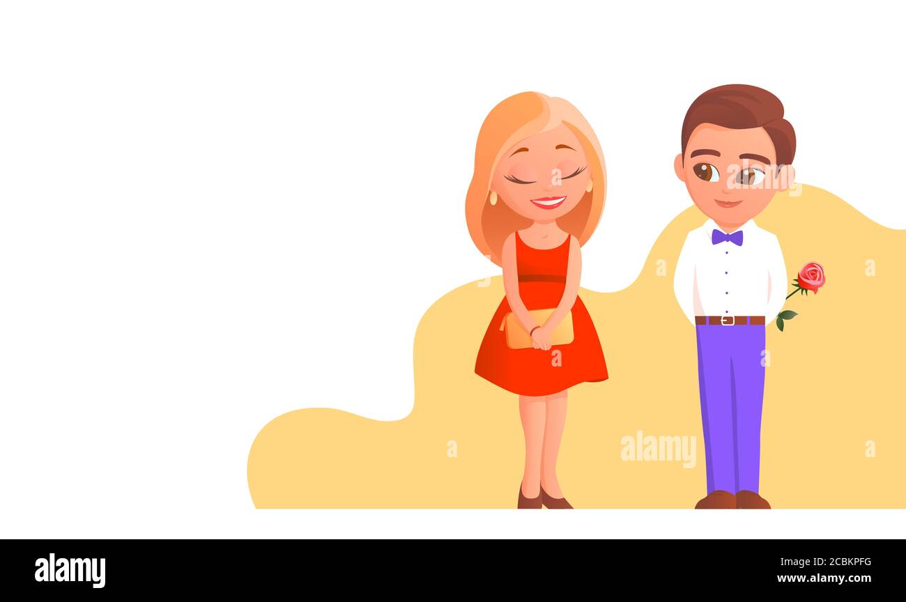 Cartoon young couple of lovers Stock Vector Image & Art - Alamy