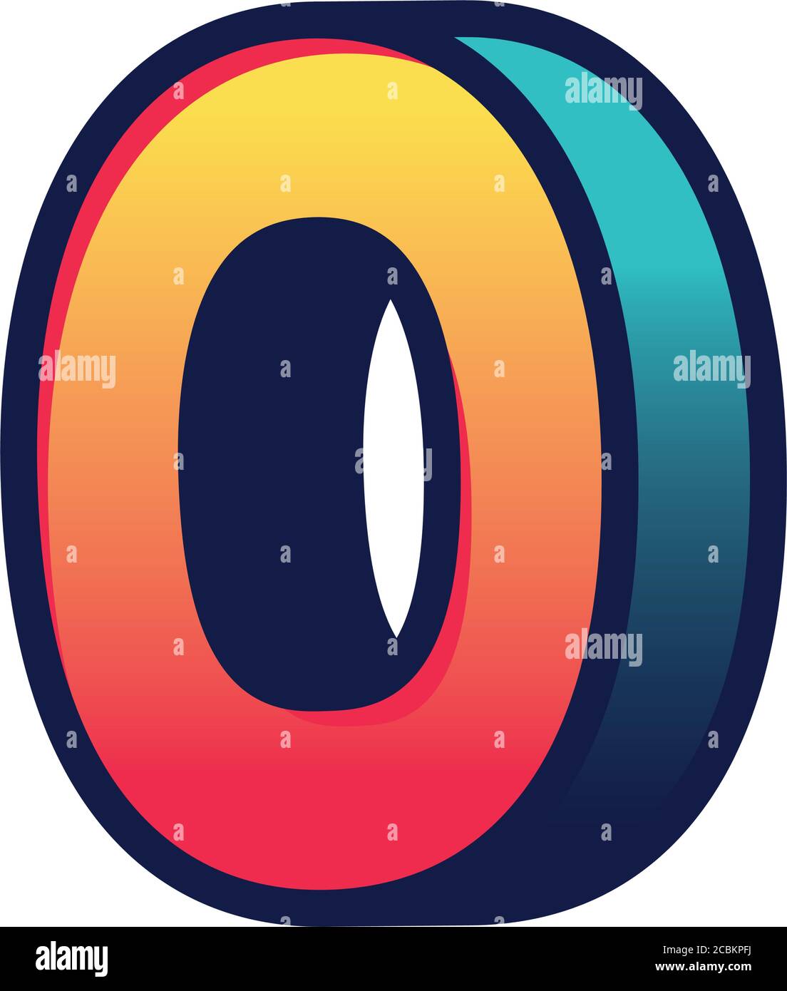 3d o gradient letter design, lettering typography retro and comic theme ...