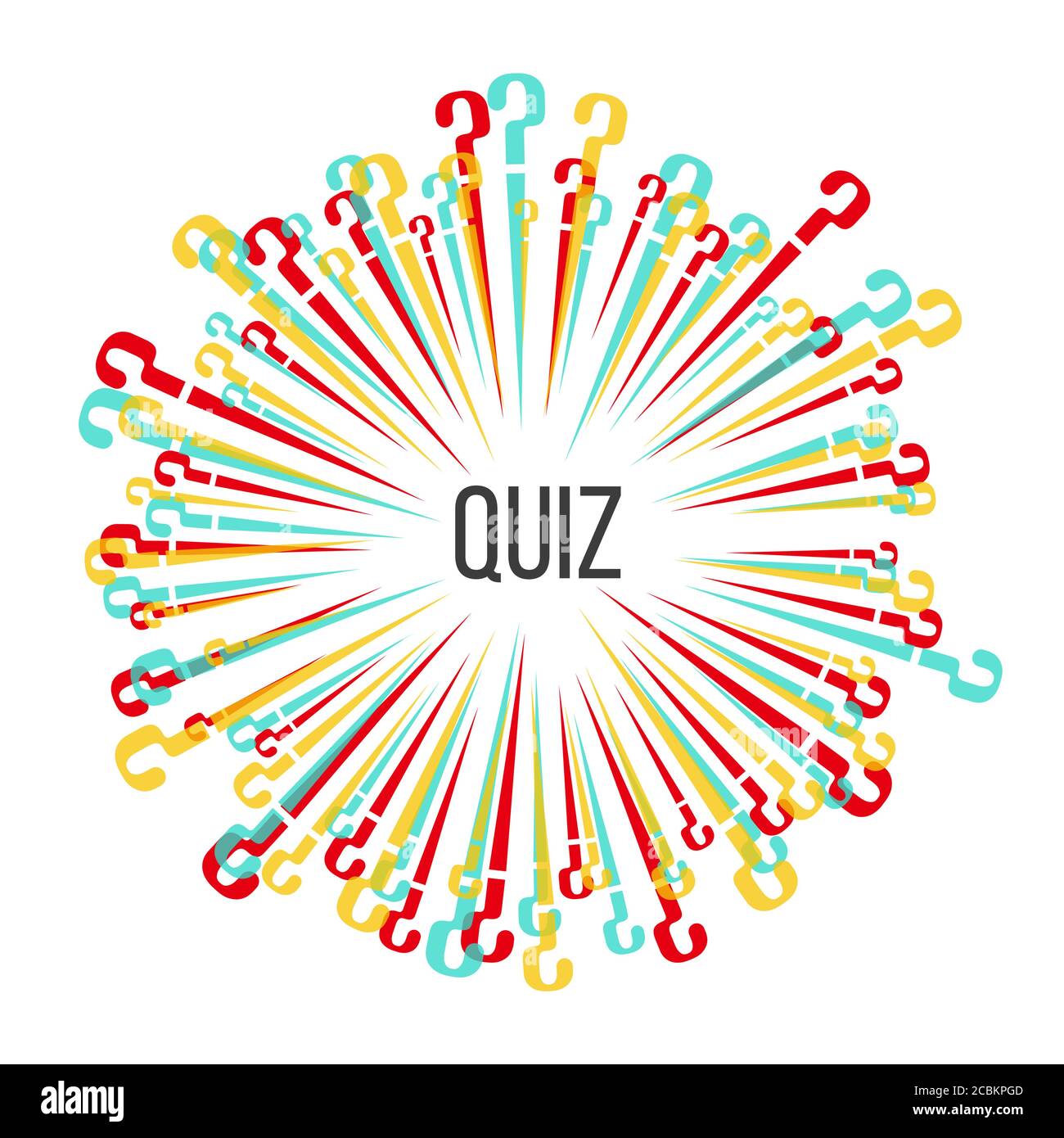 The multi-colored scattering question marks.Template for a quiz.Vector ...