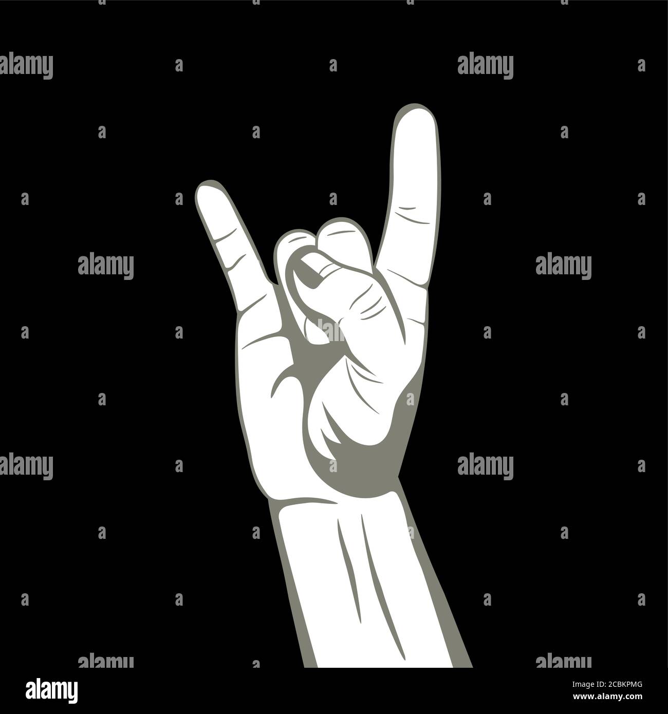Hand with fingers up.Sign rock'n'roll.Symbol we together.The press on ...