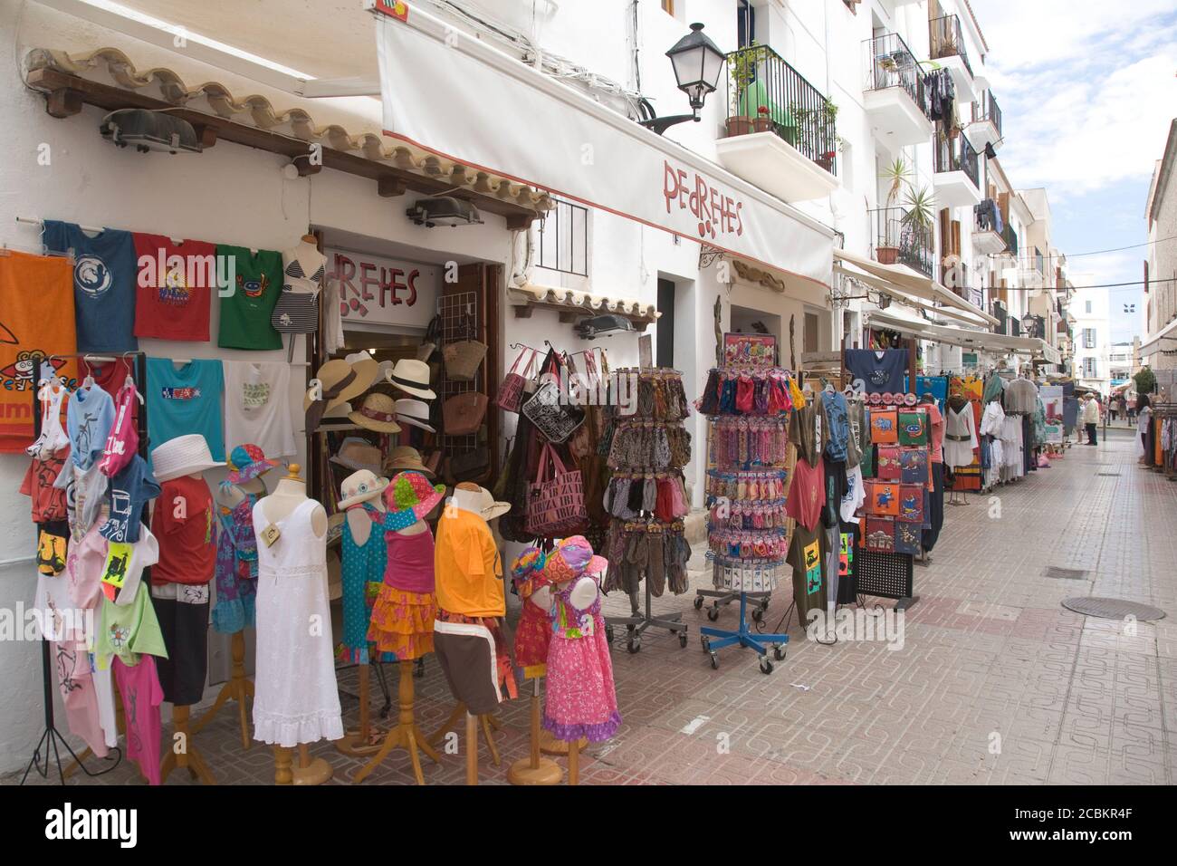 Tourist stores along village street Stock Photo - Alamy
