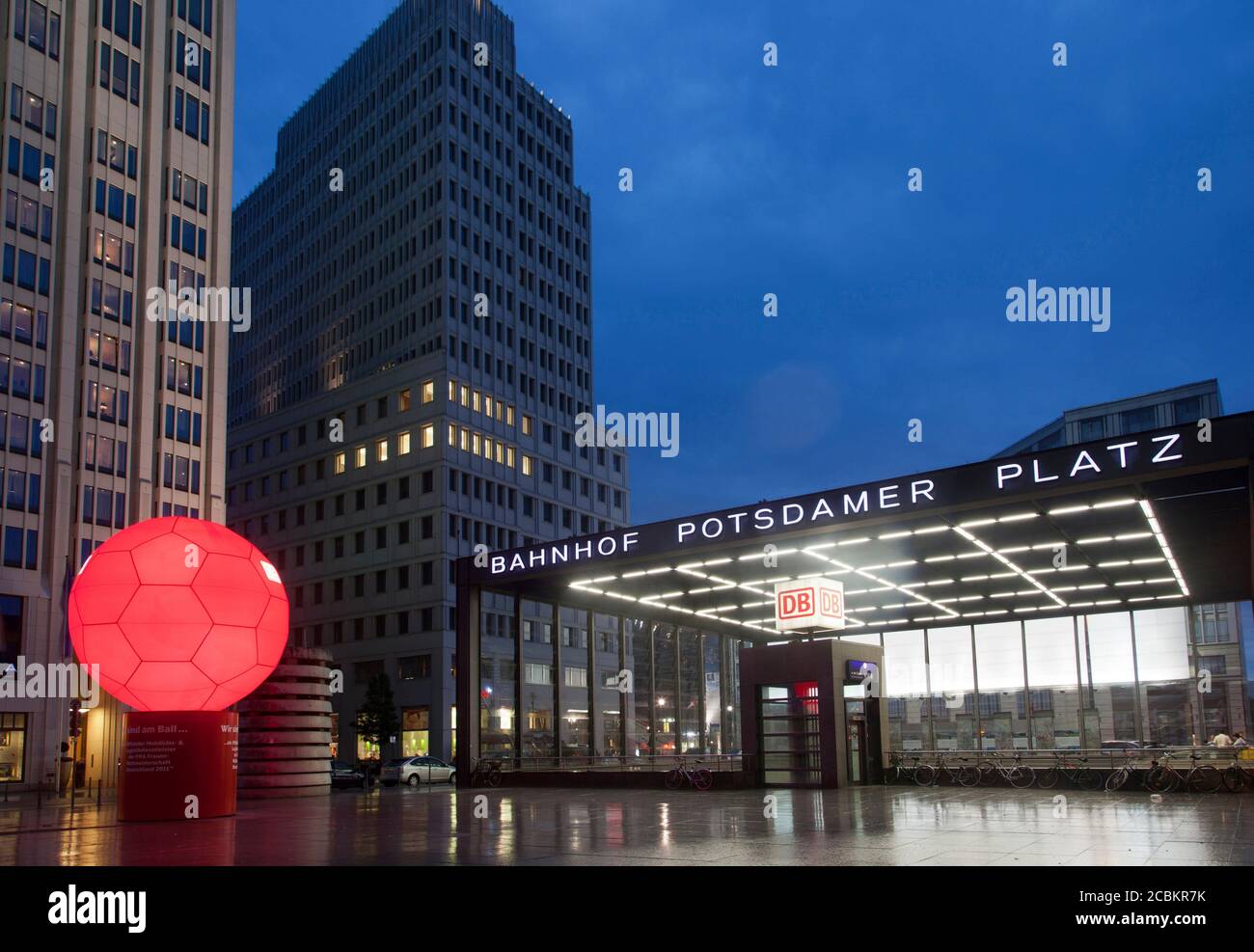 Train station lit up at night Stock Photo - Alamy