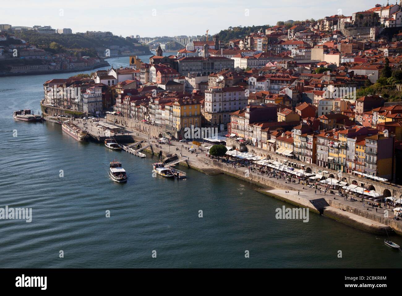 Aerial view of waterfront, Porto, Portugal Stock Photo - Alamy
