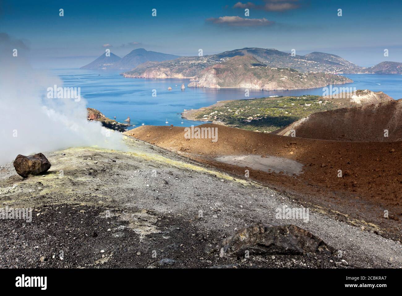 Hot spring overlooking islands Stock Photo - Alamy