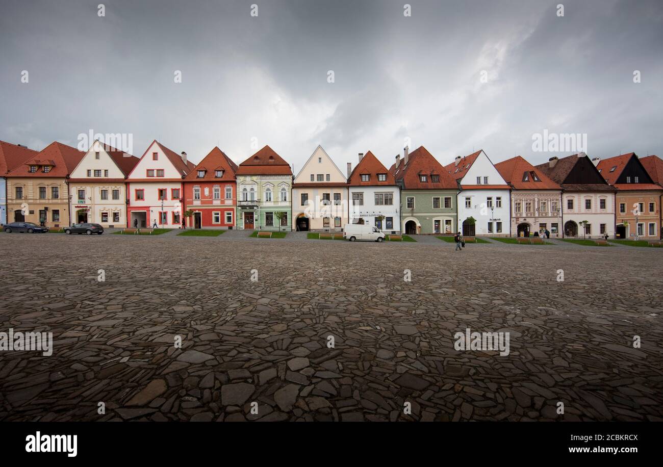 Village houses on wide street Stock Photo - Alamy