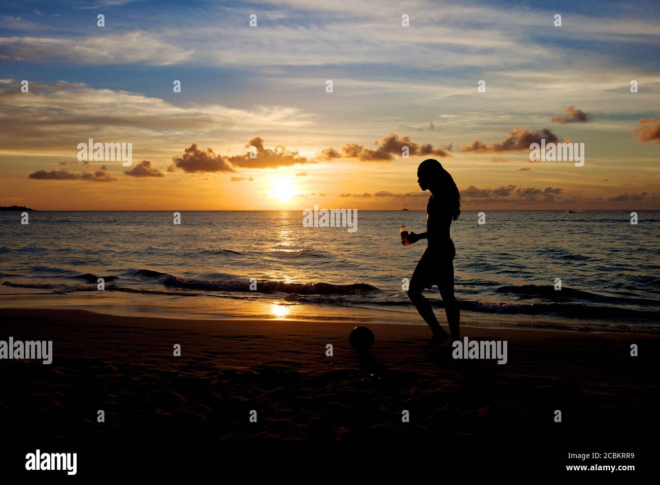 Sunset at Seven Mile Beach, Negril, Jamaica Stock Photo - Alamy