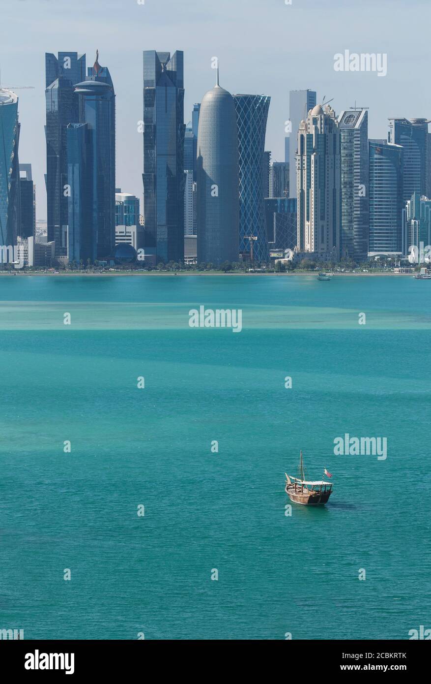 Downtown Doha across water, Doha, Qatar Stock Photo - Alamy