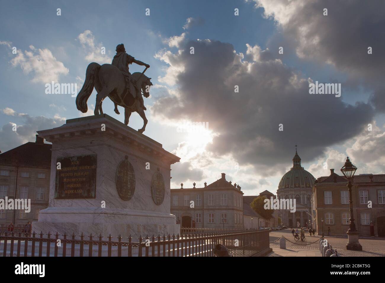 Statue of Frederick V in Amalienborg Palace Square, Copenhagen, Zealand ...