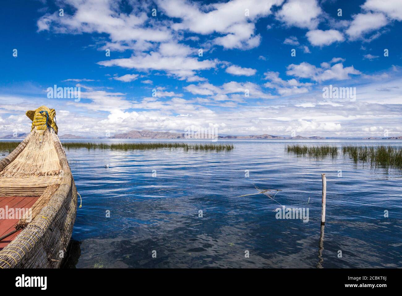 Boat on Lake Titicaca, Bolivia, South America Stock Photo - Alamy