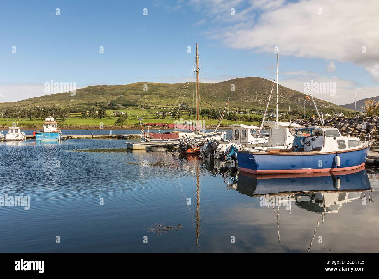 Fishing boats, Cahersiveen harbor, County Kerry, Ireland Stock Photo ...