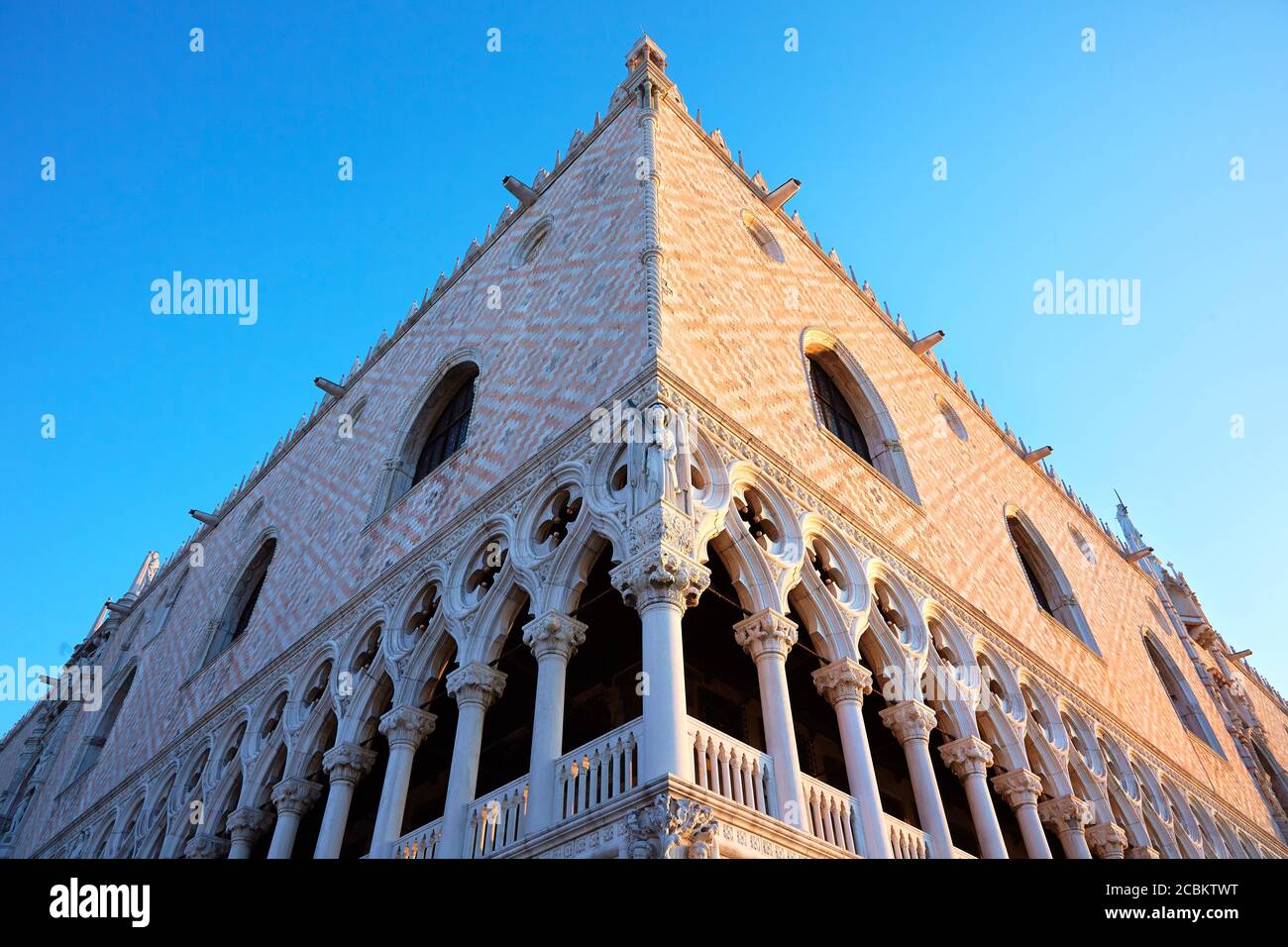 Corner detail of St marks Square at sunrise, Venice, Veneto, Italy ...