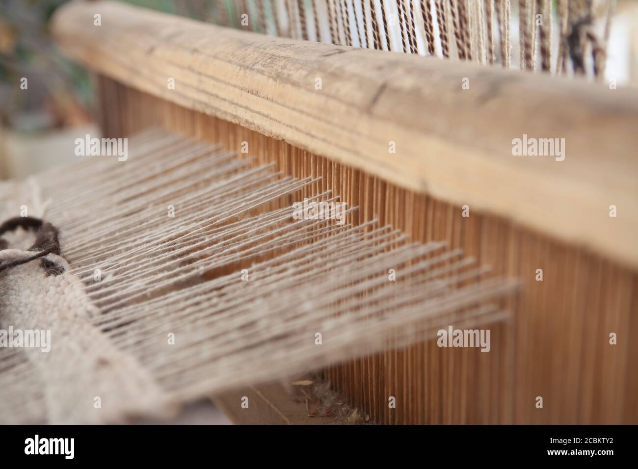 Weaving loom, close-up Stock Photo - Alamy