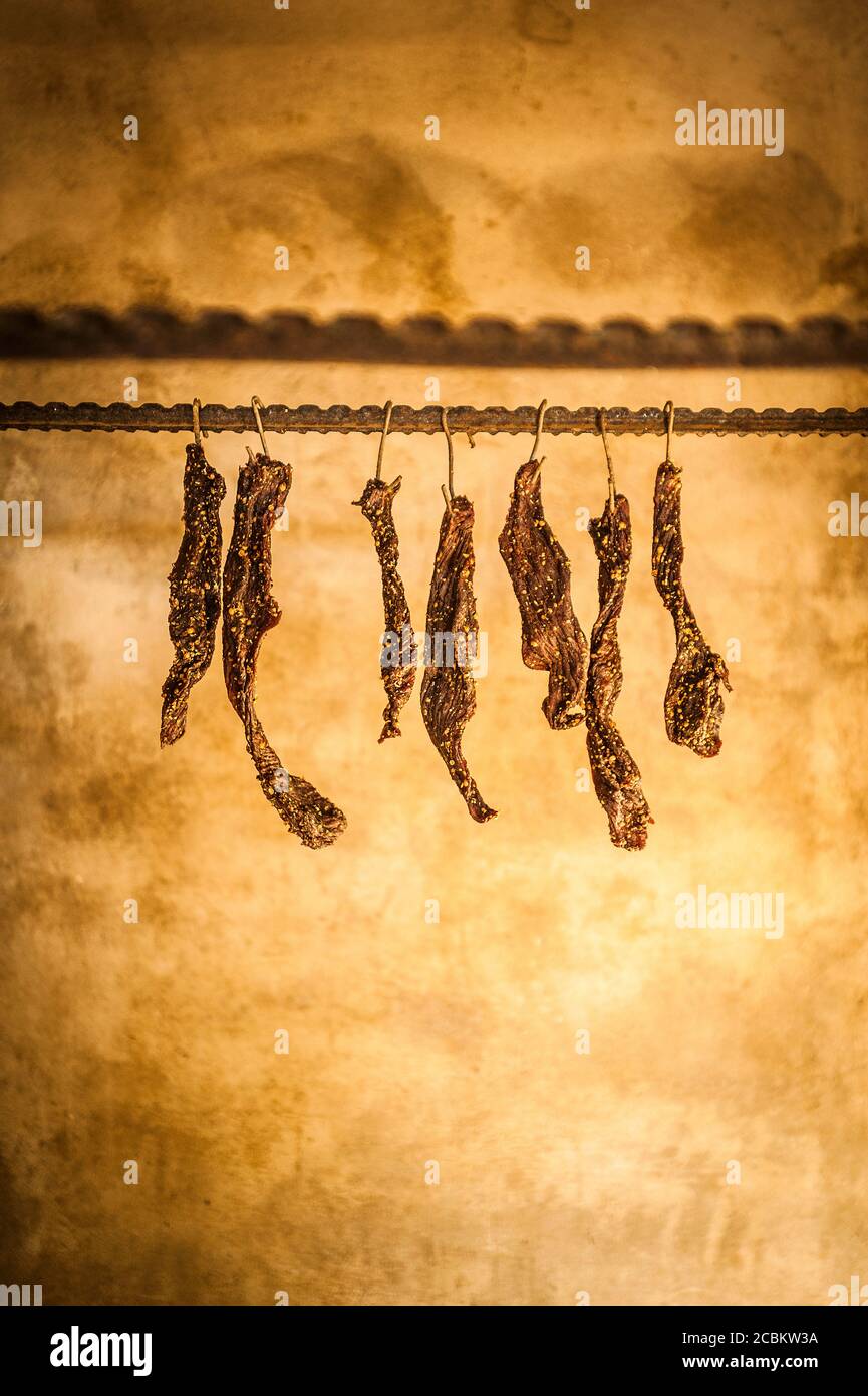 Meat hanging on hook hi-res stock photography and images - Alamy