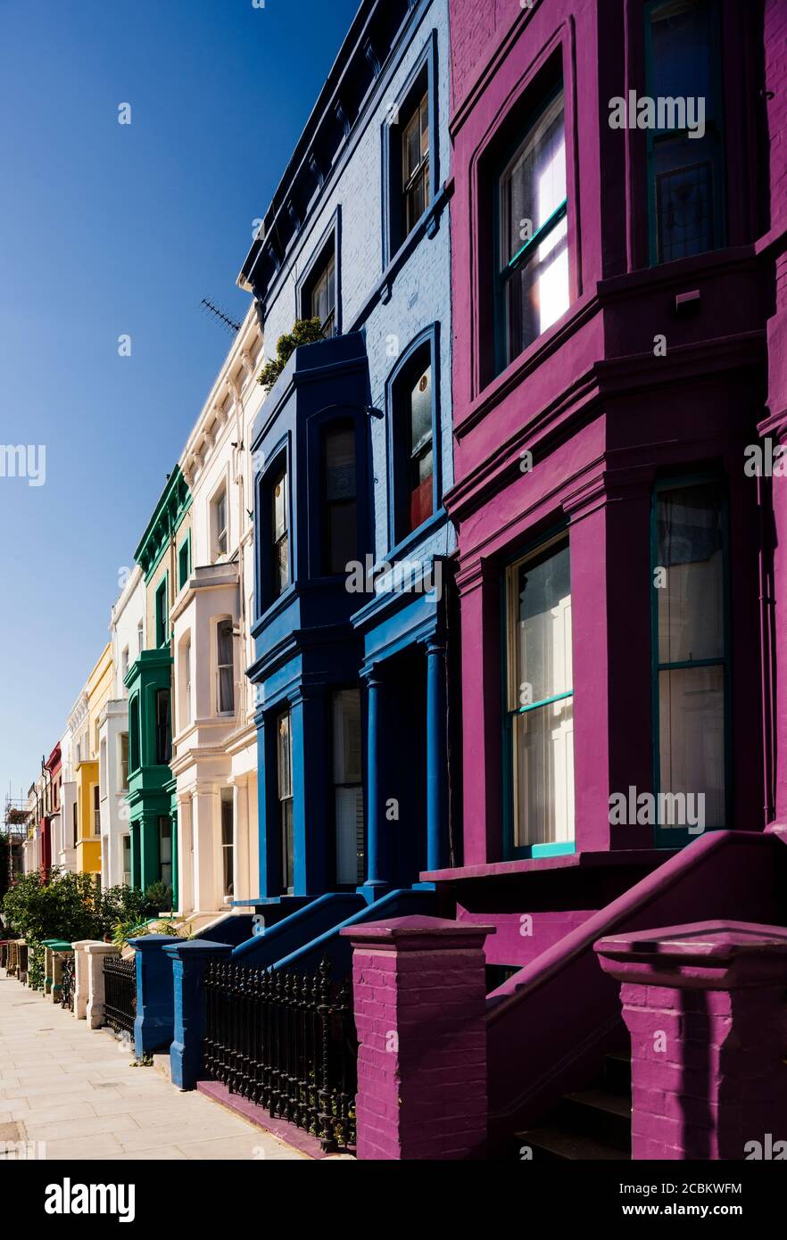 Colourful terraced street, London, UK Stock Photo - Alamy