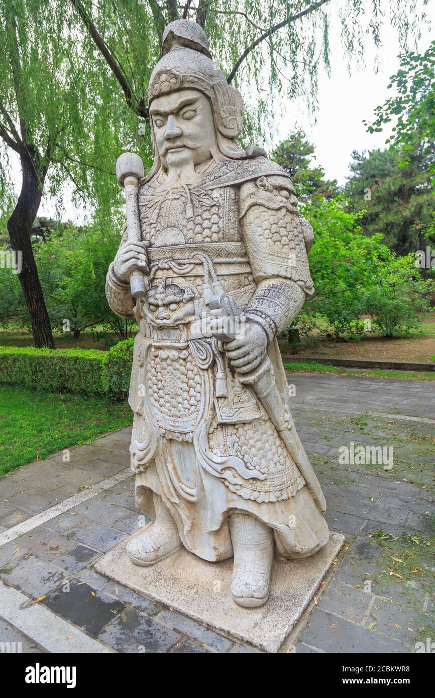 Statue, Ming tombs, near Beijing, China Stock Photo - Alamy
