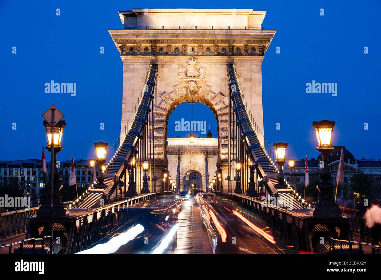 Lamp on chain bridge hi-res stock photography and images - Alamy