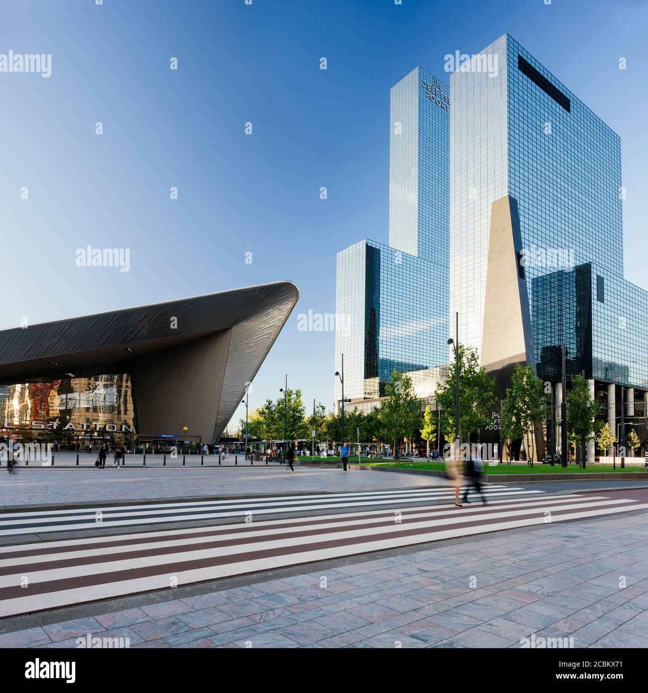 Exterior of Rotterdam Central Station & Delftse Poort, Rotterdam ...