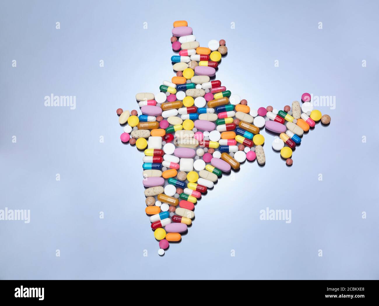 Pills in India map shape Stock Photo - Alamy