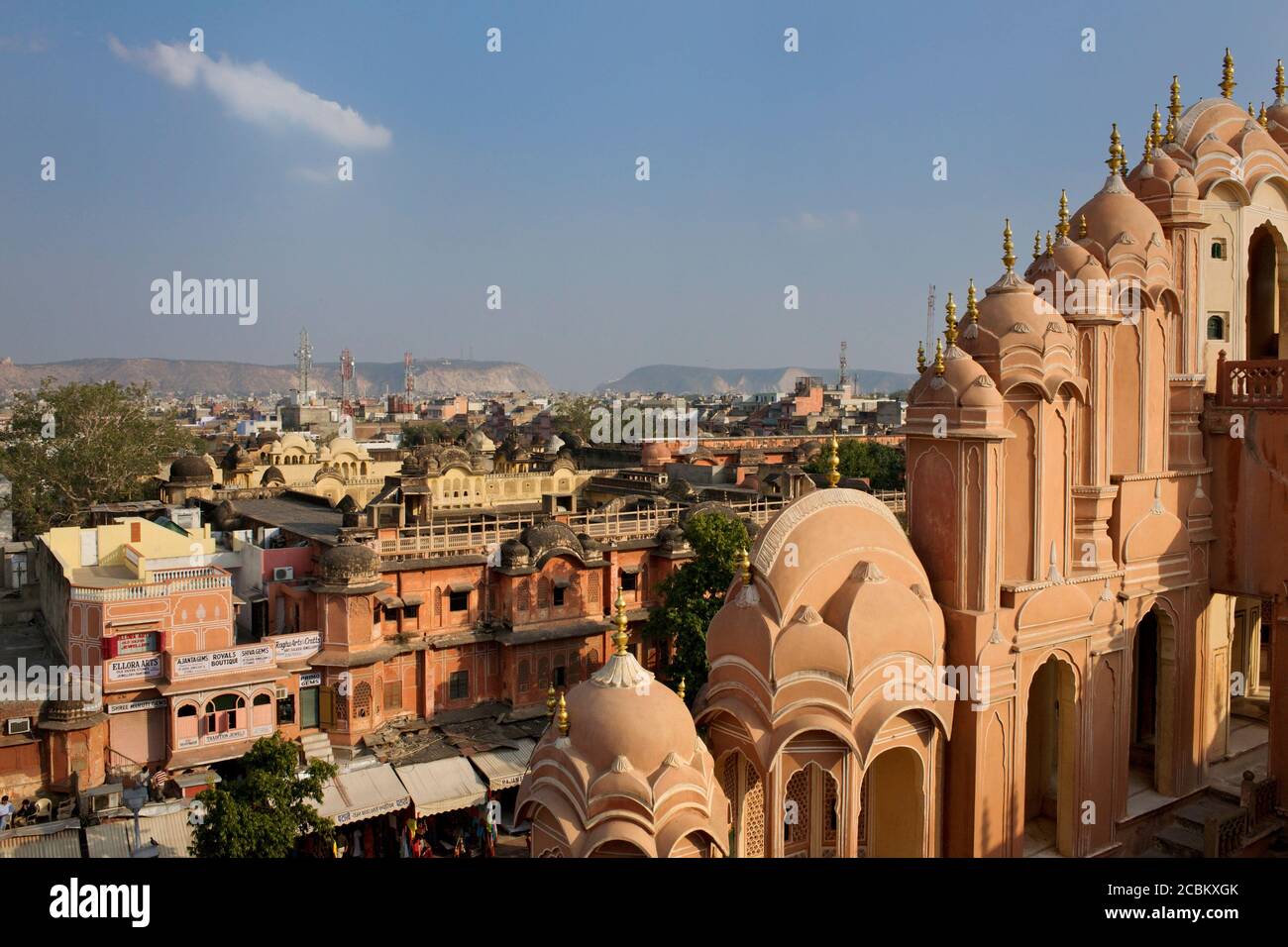 View over the top of Hawa Mahal Palace of Winds in Jaipur, Rajasthan ...