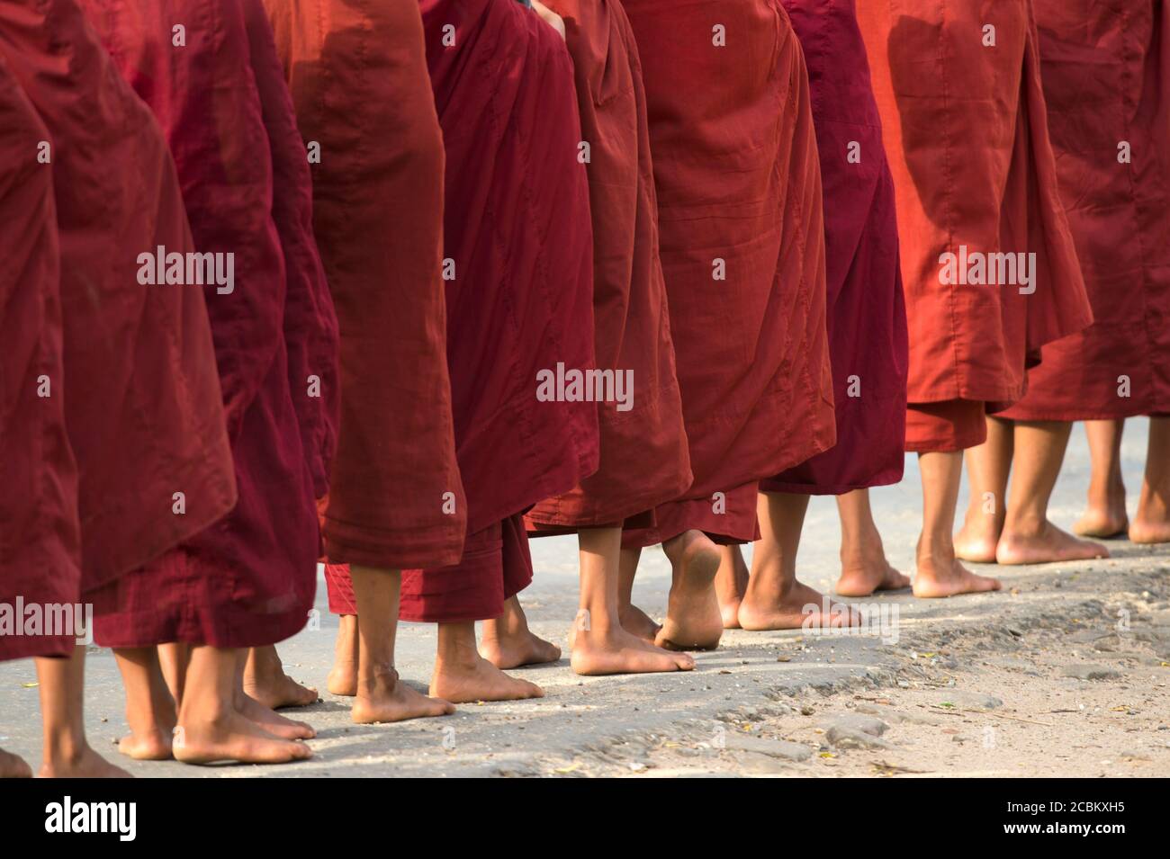 Feet of young Buddhist Monks, Bagan, Myanmar Stock Photo - Alamy