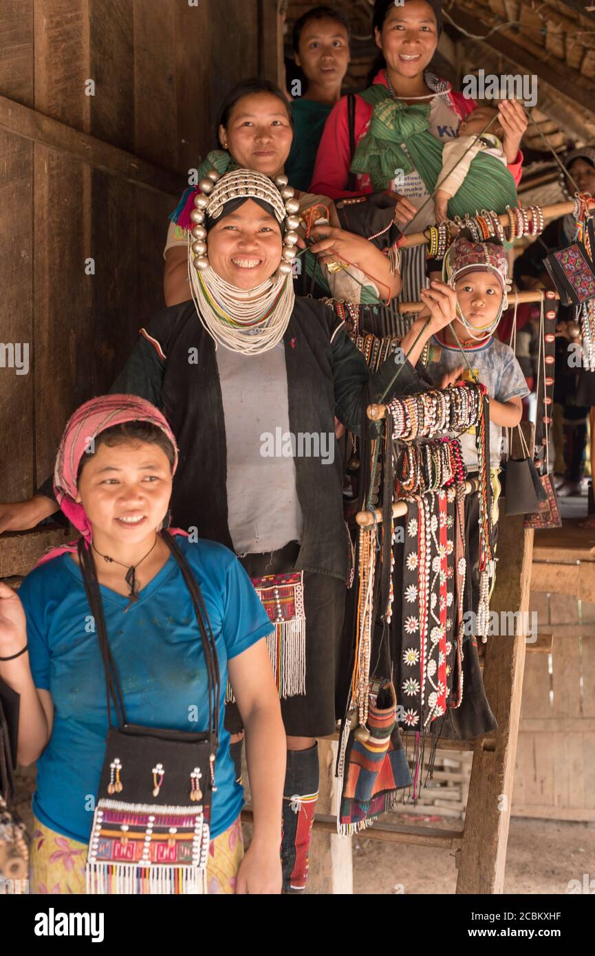 Ahkha tribe, Shan State, Keng Tung, Burma Stock Photo - Alamy