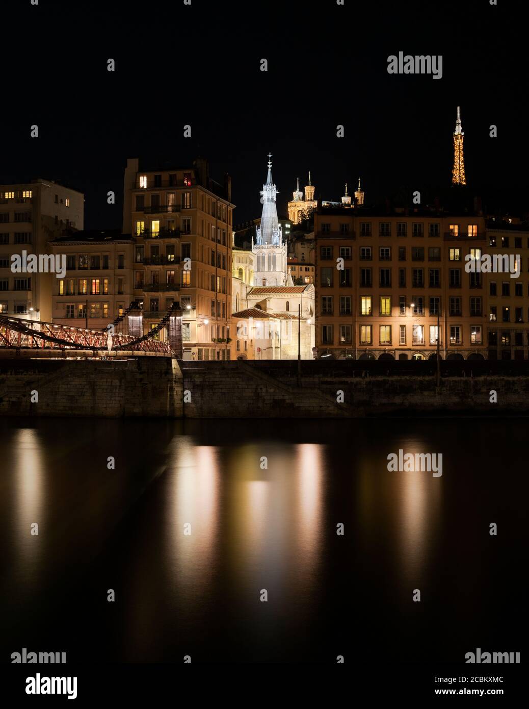 River Sane, Basilica of Notre-Dame de Fourviere and, Eglise Saint-Paul ...