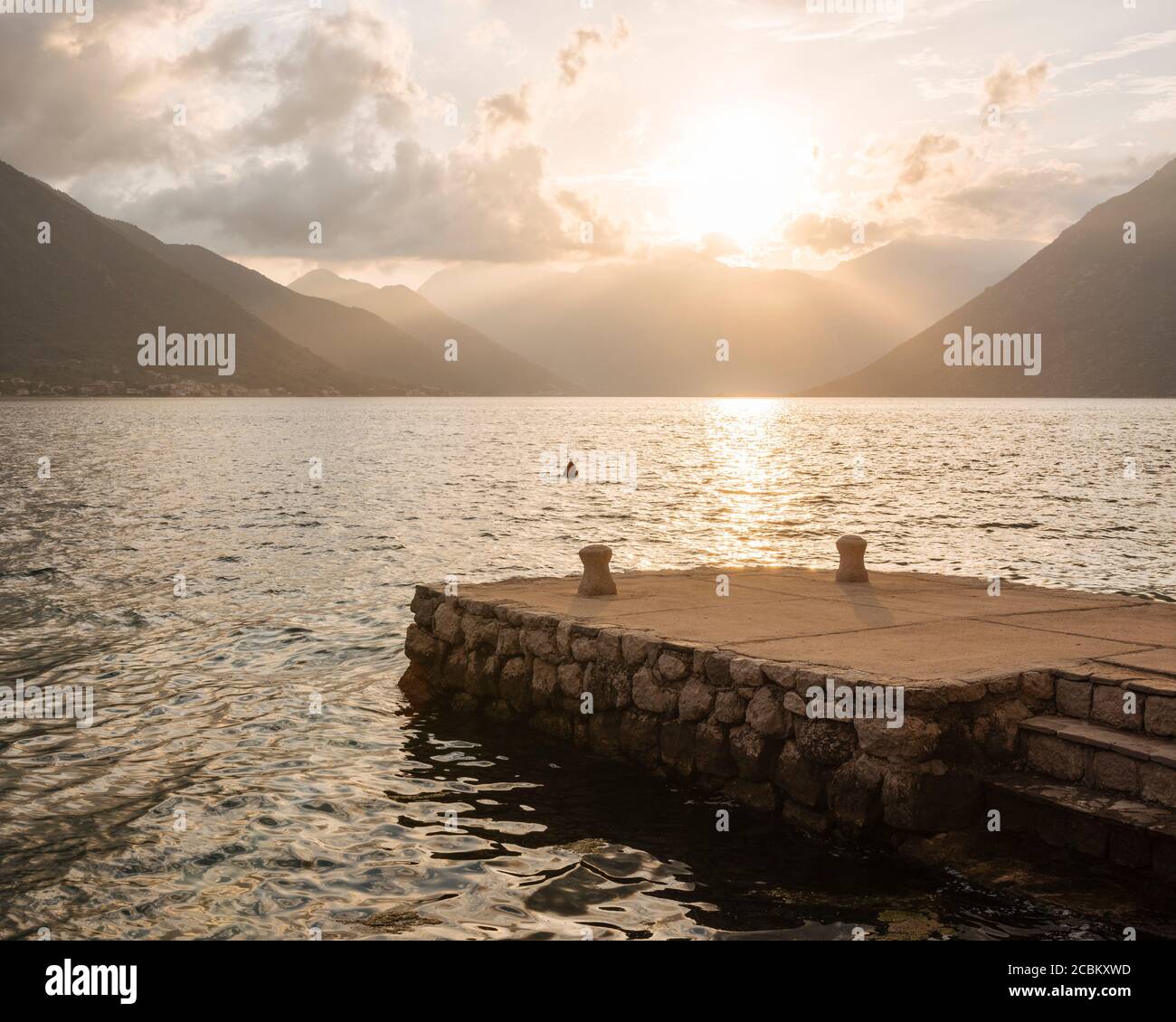 Bay kotor sunset dobrota hi-res stock photography and images - Alamy