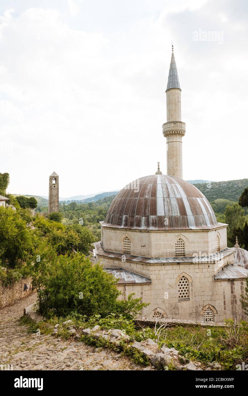 Hadzi-Alija Mosque, Pocitelj, Bosnia & Hercegovina Stock Photo - Alamy