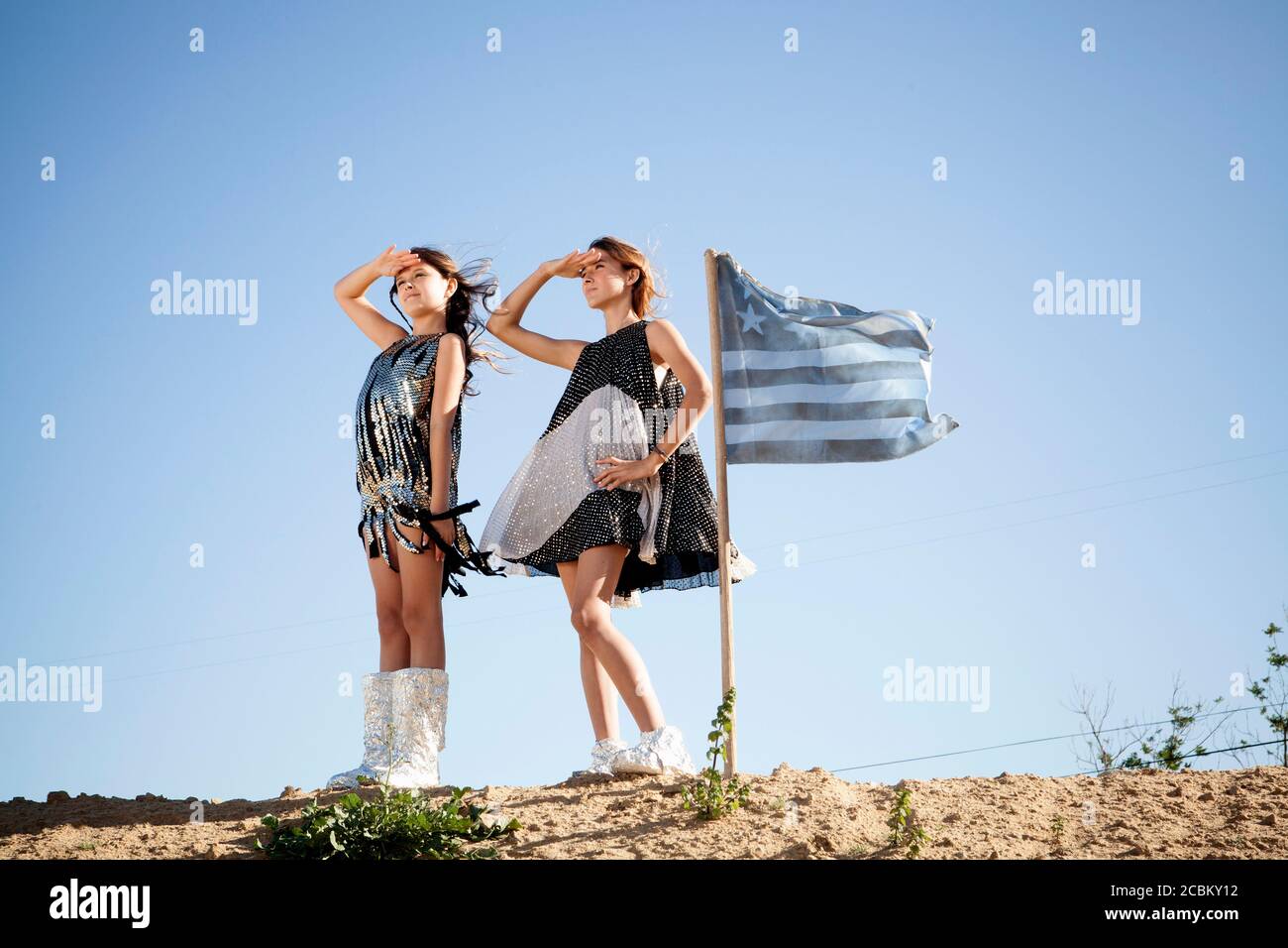 Girls saluting hi-res stock photography and images - Alamy
