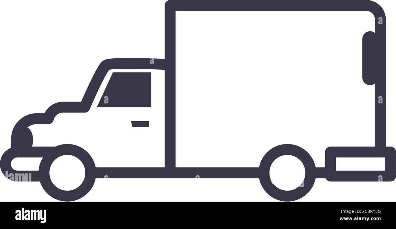 Truck vehicle line style icon design, Transportation travel trip urban ...