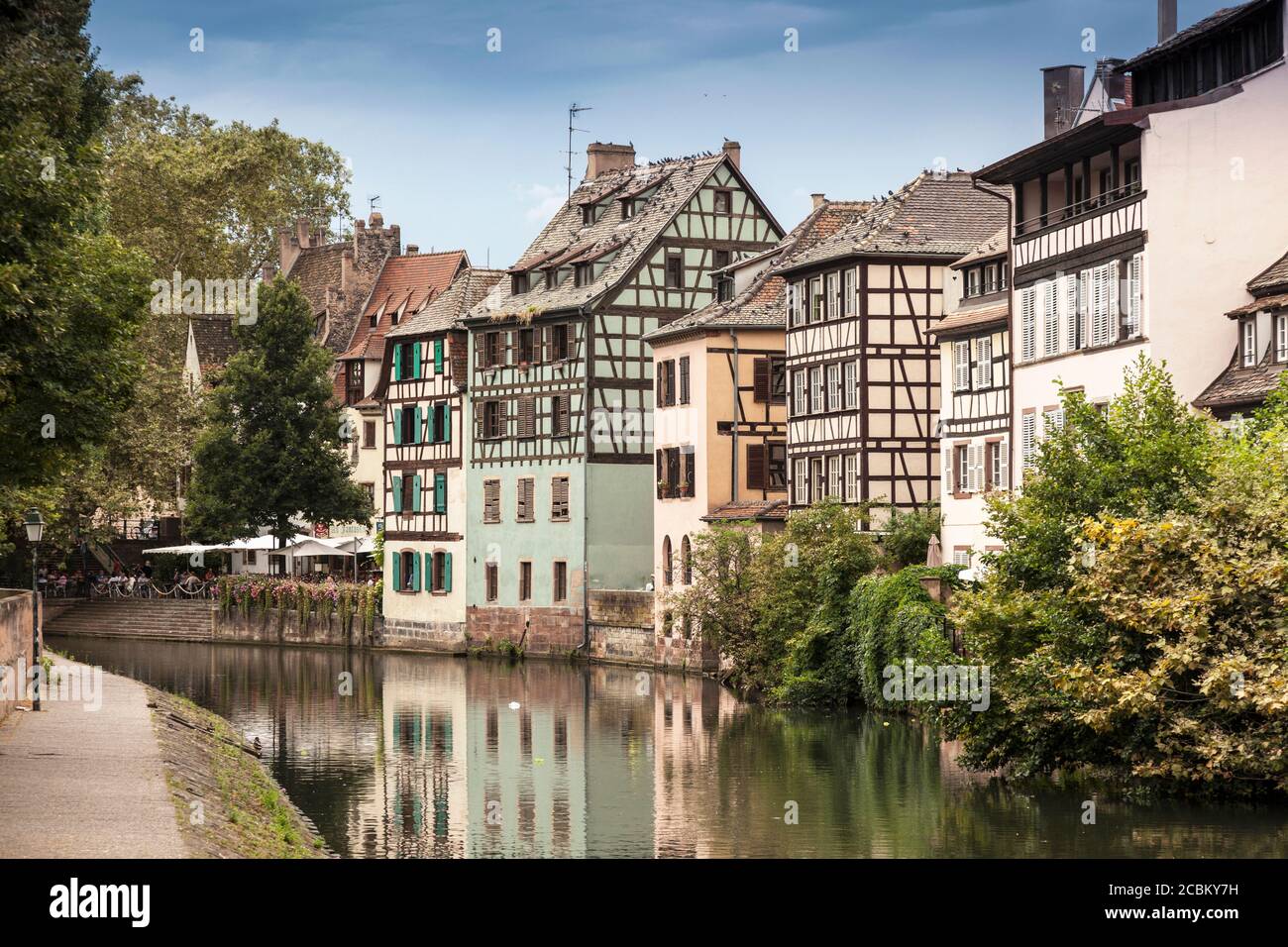 Traditional buildings on riverside in Strasbourg, France Stock Photo ...