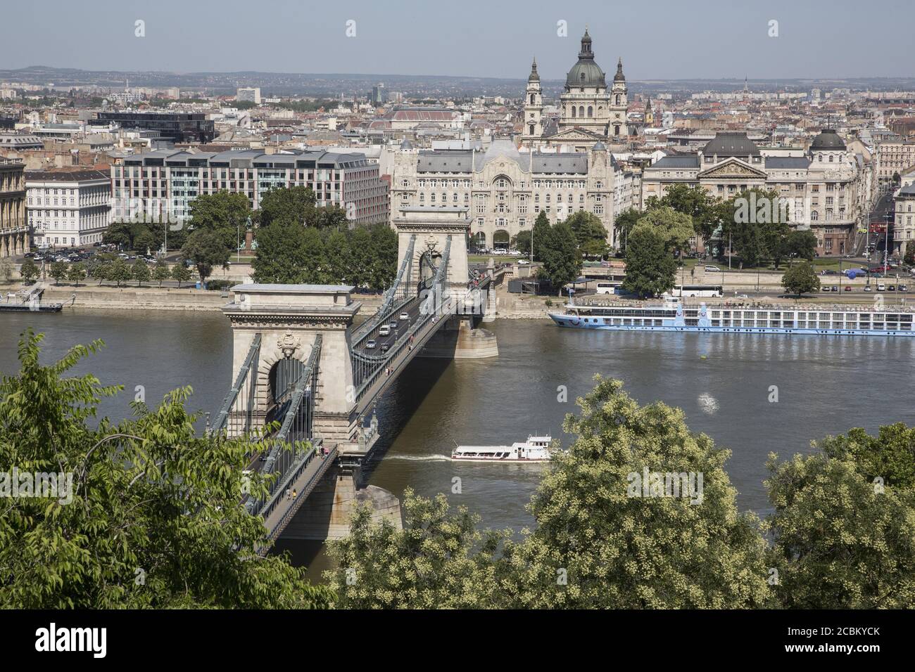 Aerial view chain bridge in hi-res stock photography and images - Alamy