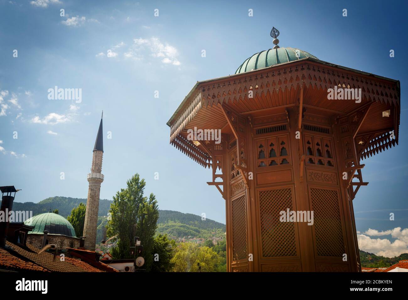 Sebilj Fountain in Pigeon square, Bascarsija Quarter, Sarajevo, Bosnia ...