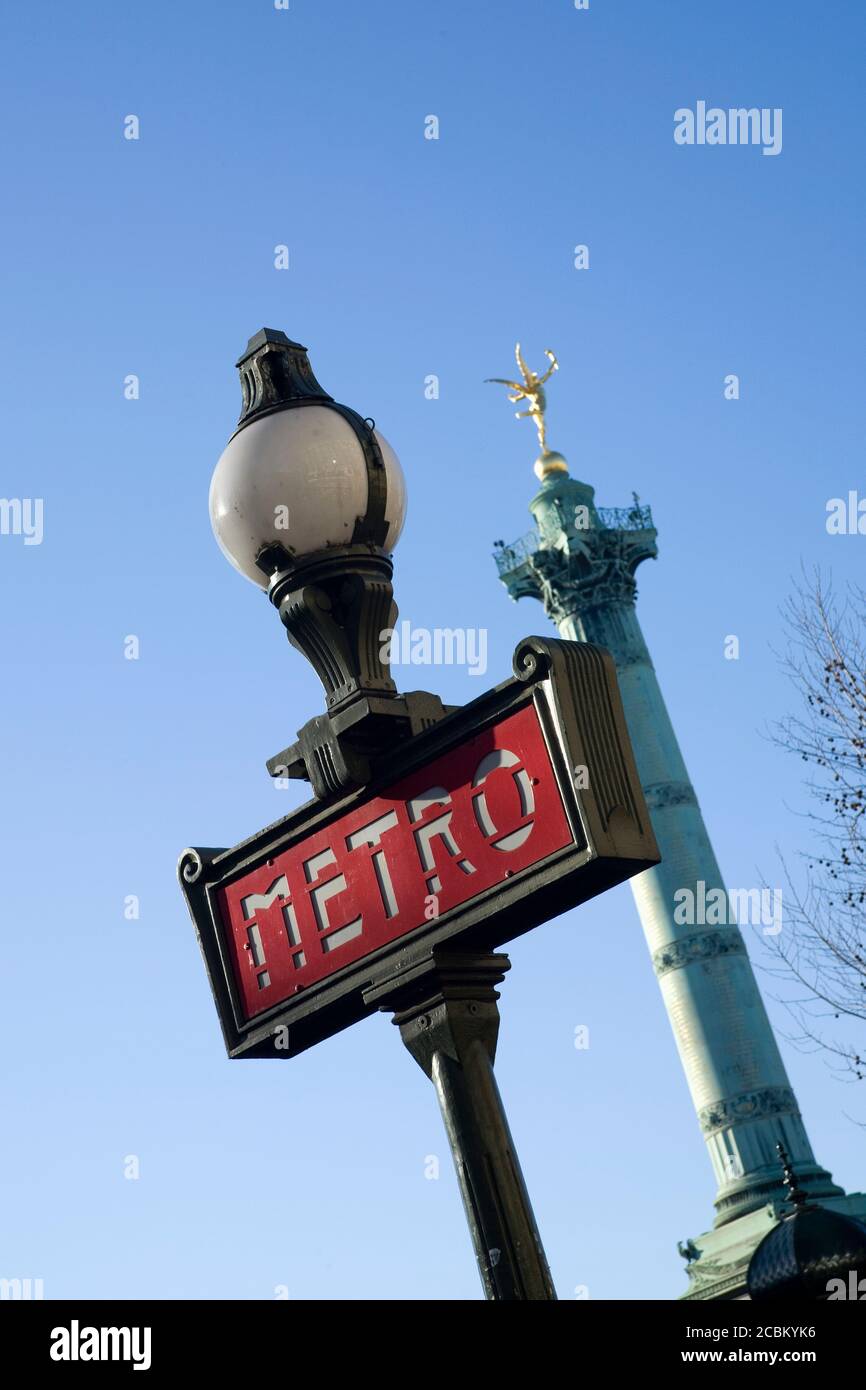 July Column, Bastile Square, Metro, Paris, France Stock Photo - Alamy