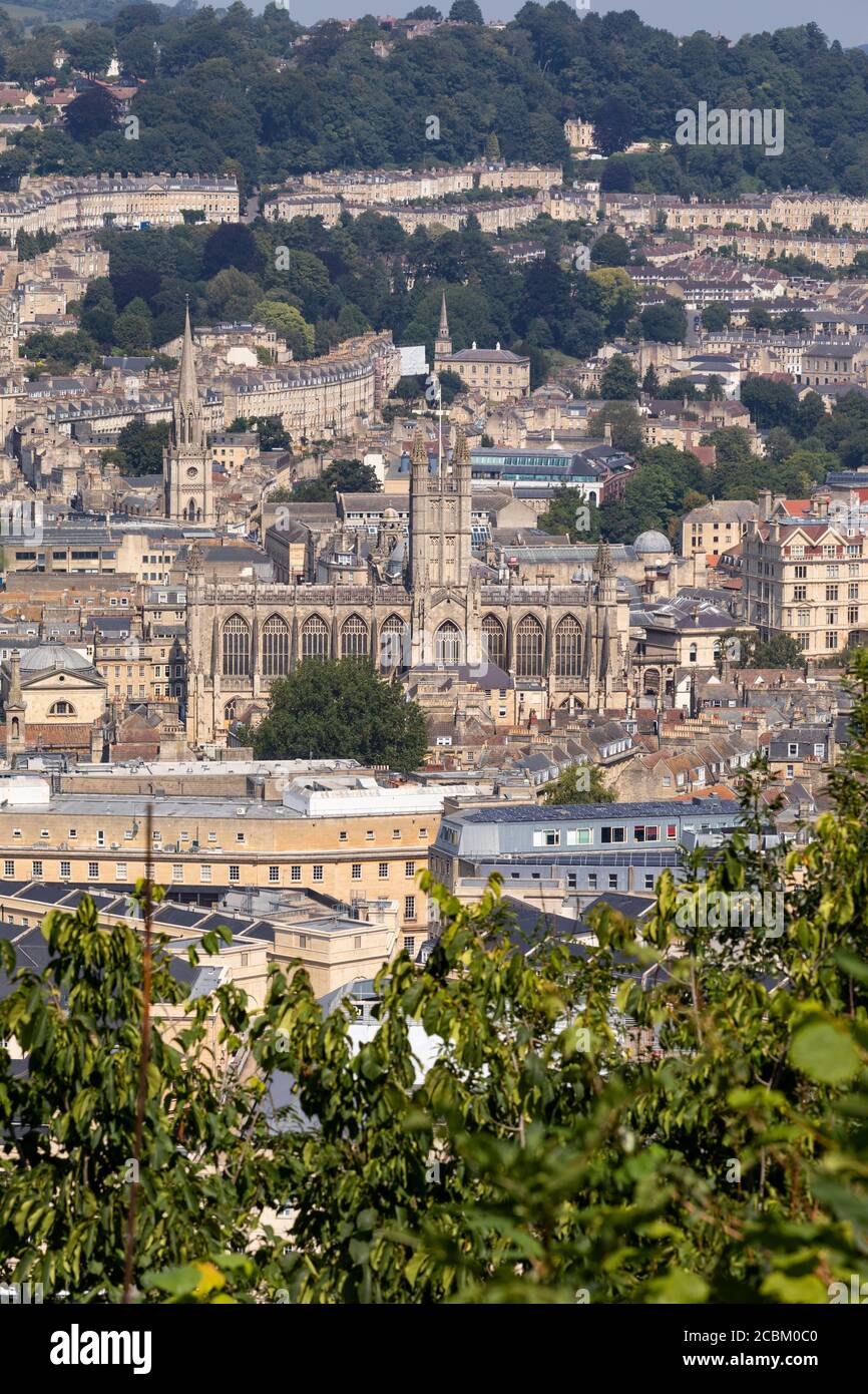 Panoramic view of the City of Bath skyline from Alexandra Park, City of ...