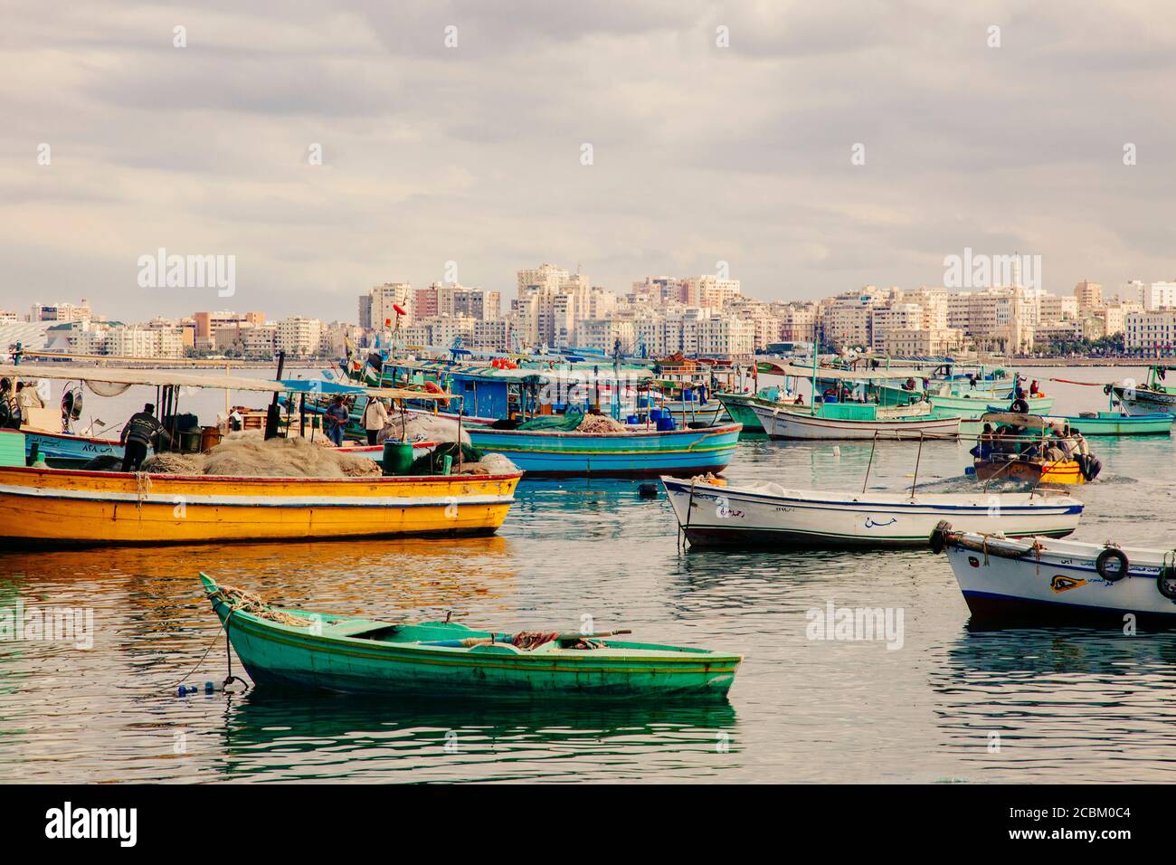 Boats in harbour, Alexandria, Egypt Stock Photo - Alamy