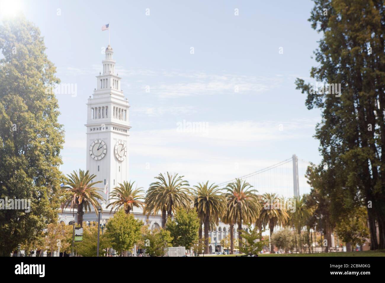 View of clock tower in Port of San Francisco, California, USA Stock ...