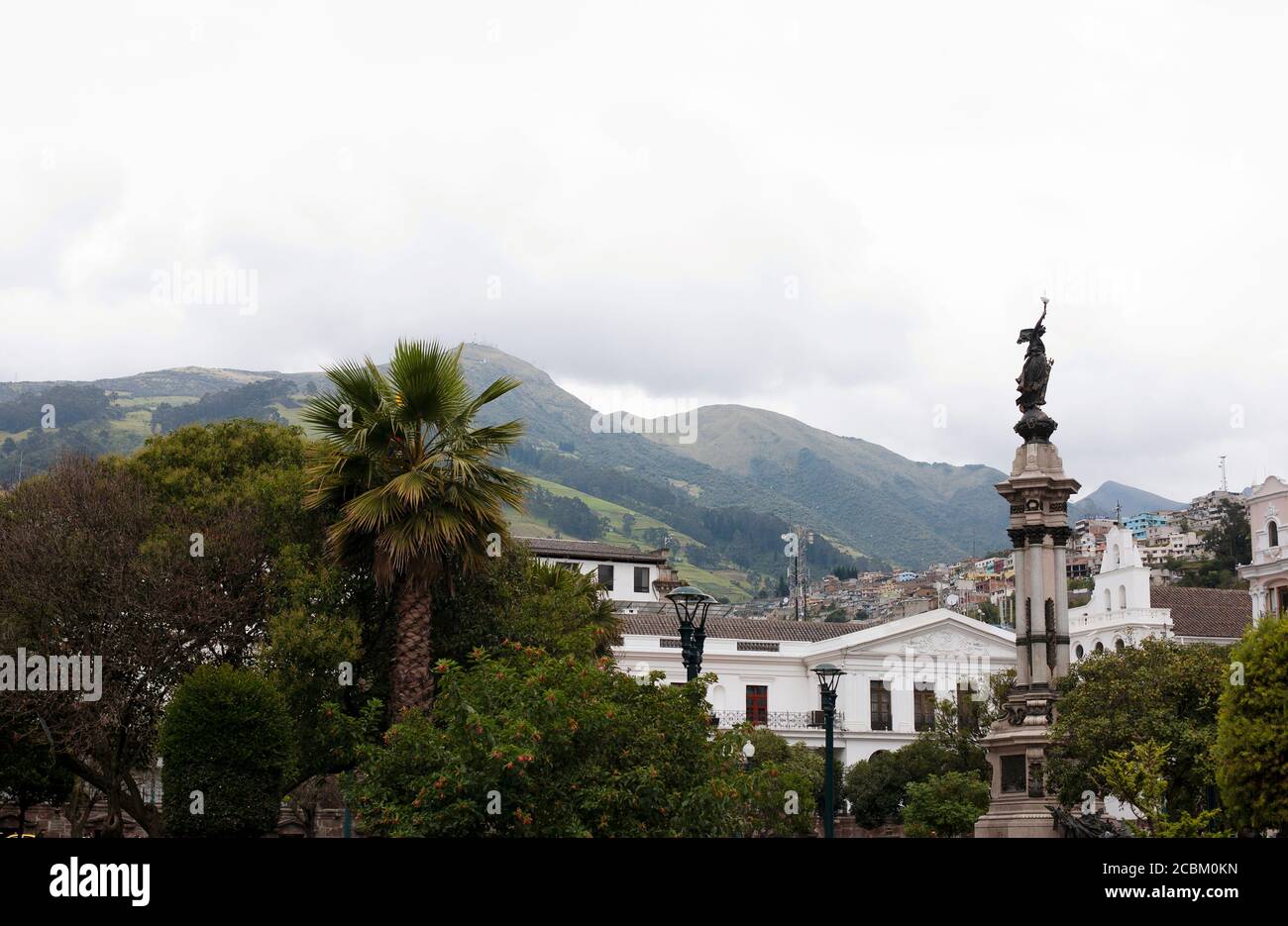 Elevated view of town square statue, Quito, Ecuador Stock Photo - Alamy