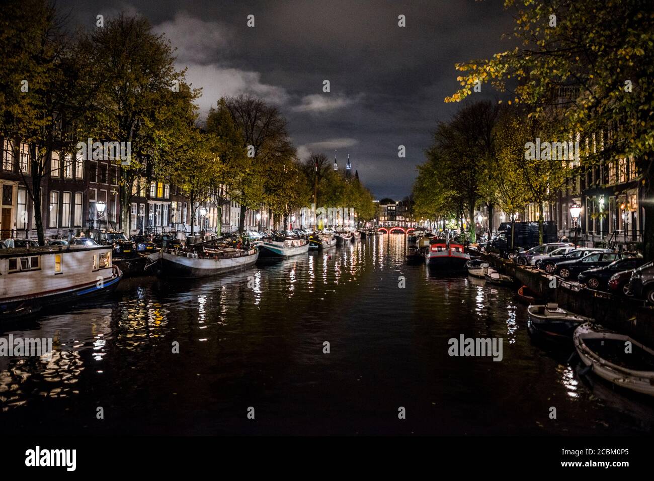 Canals of Amsterdam at night, Netherlands Stock Photo - Alamy