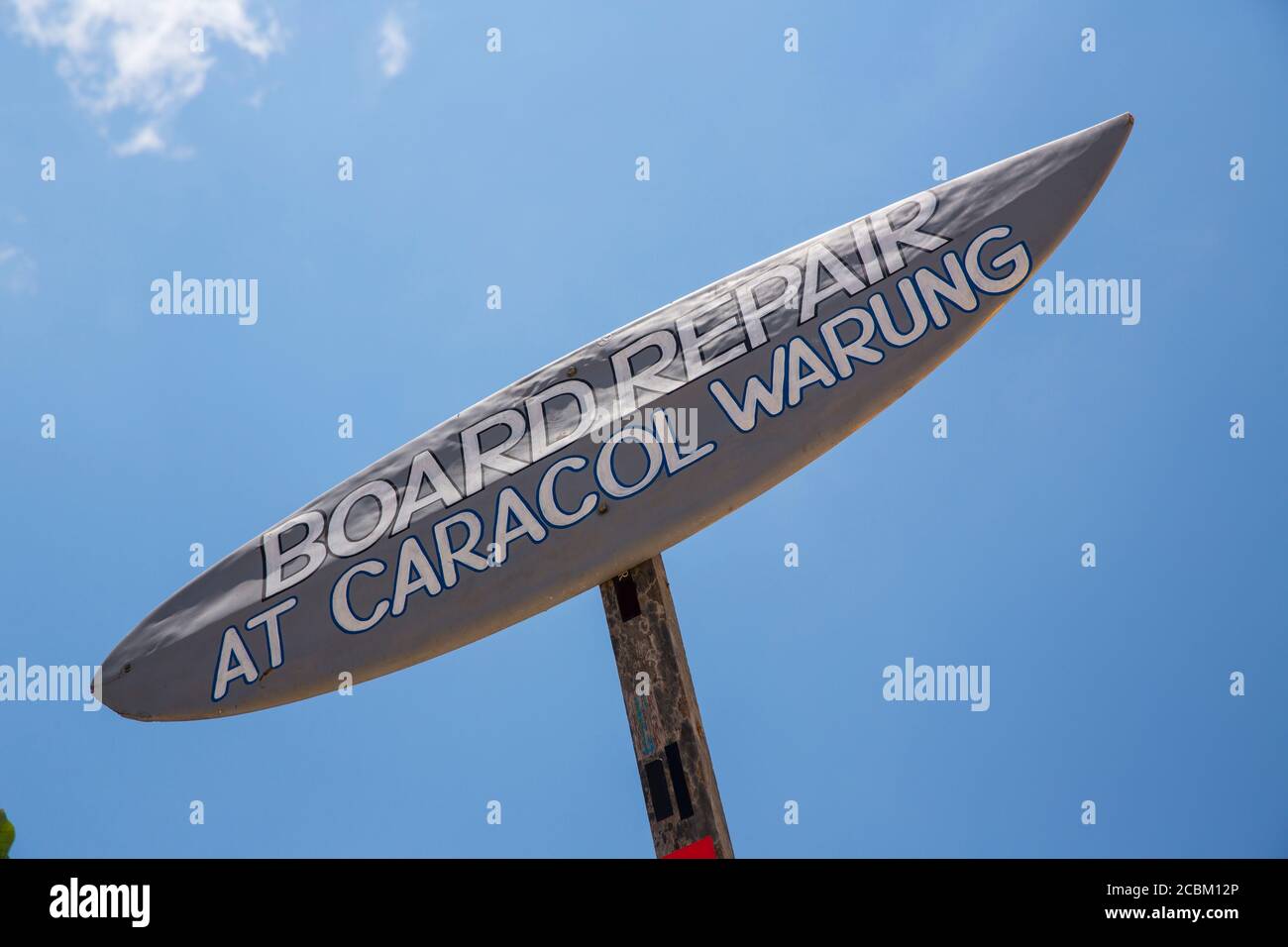 Surfboard repair sign, Balangan Beach, Bali, Indonesia Stock Photo - Alamy