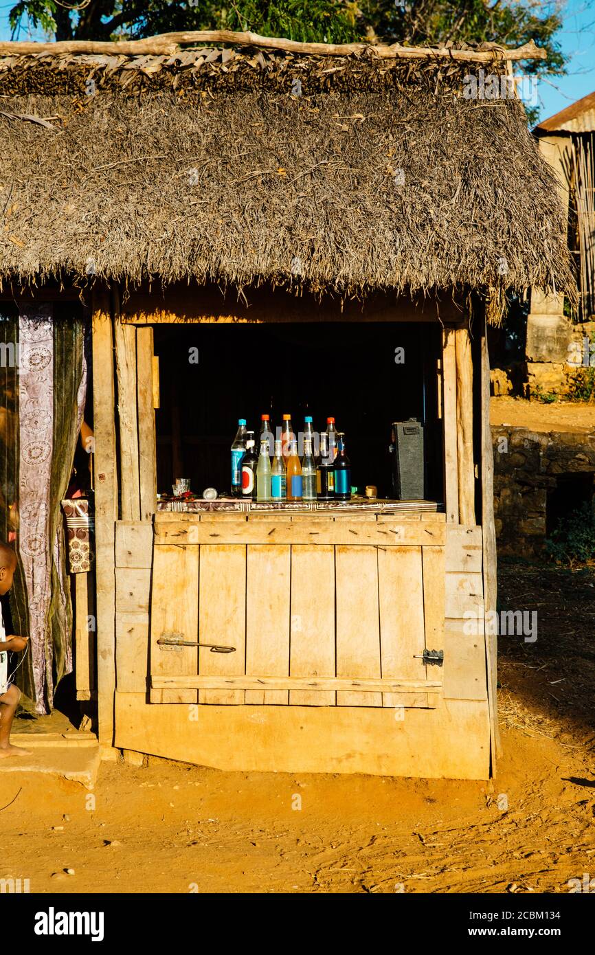 Traditional bar and store, Tsiribihina River, Western Madagascar ...