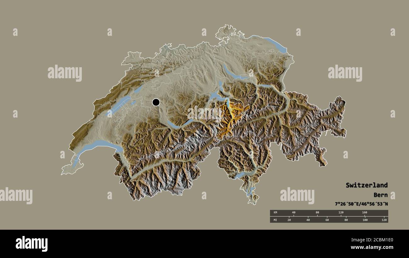Switzerland map relief 3d hi-res stock photography and images - Alamy